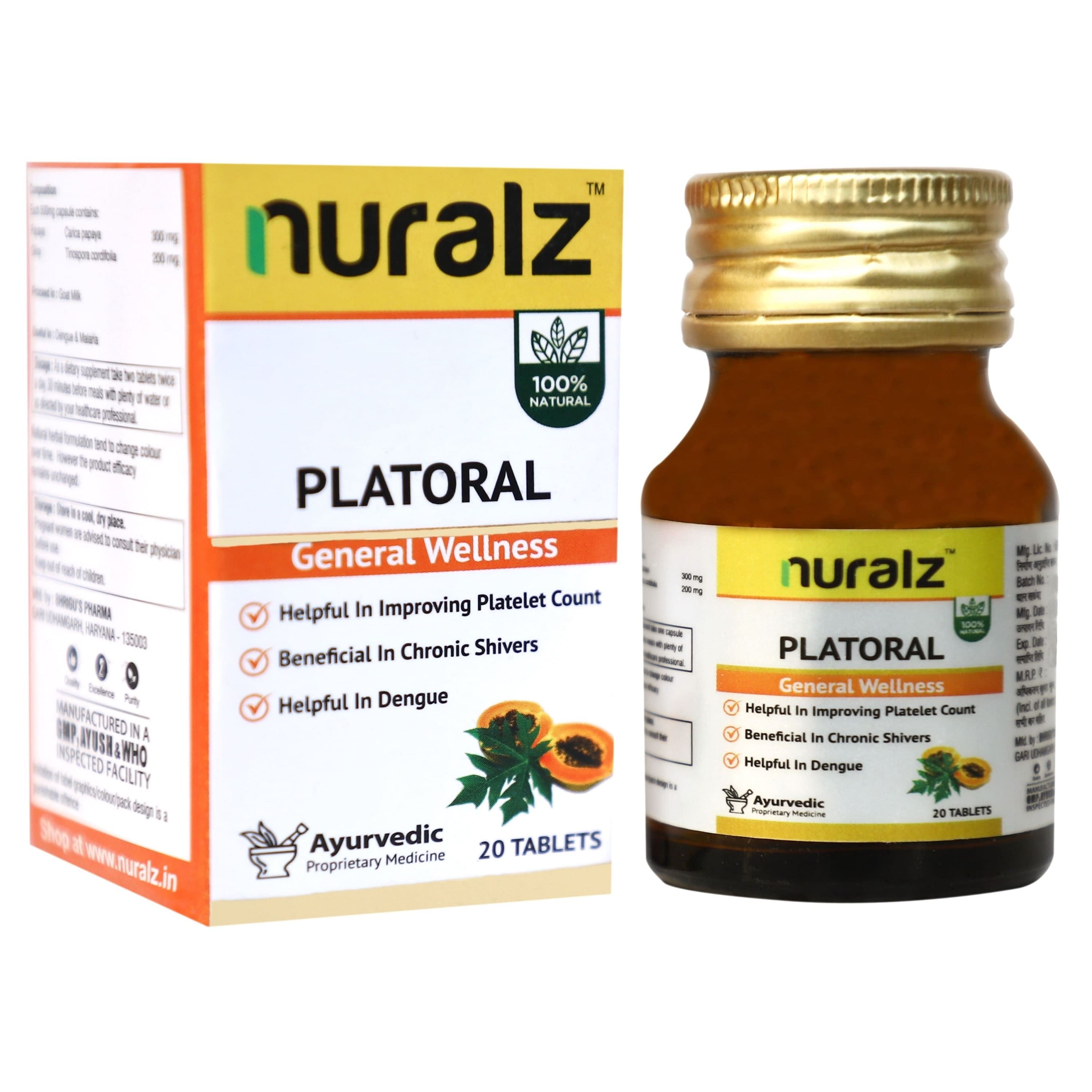Nuralz Platoral Tablets (20 Tablets) – Uniherbs India