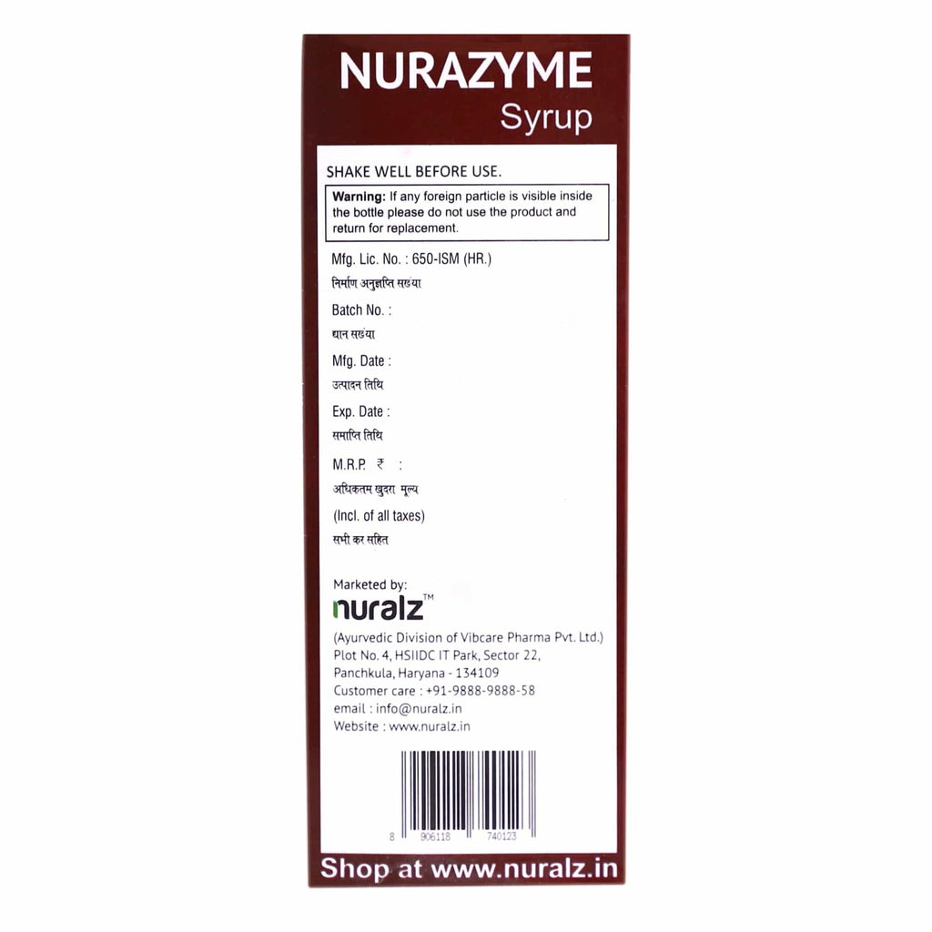 Nuralz Nurazyme Syrup (600 ml) (200 ml X 3) – Uniherbs India